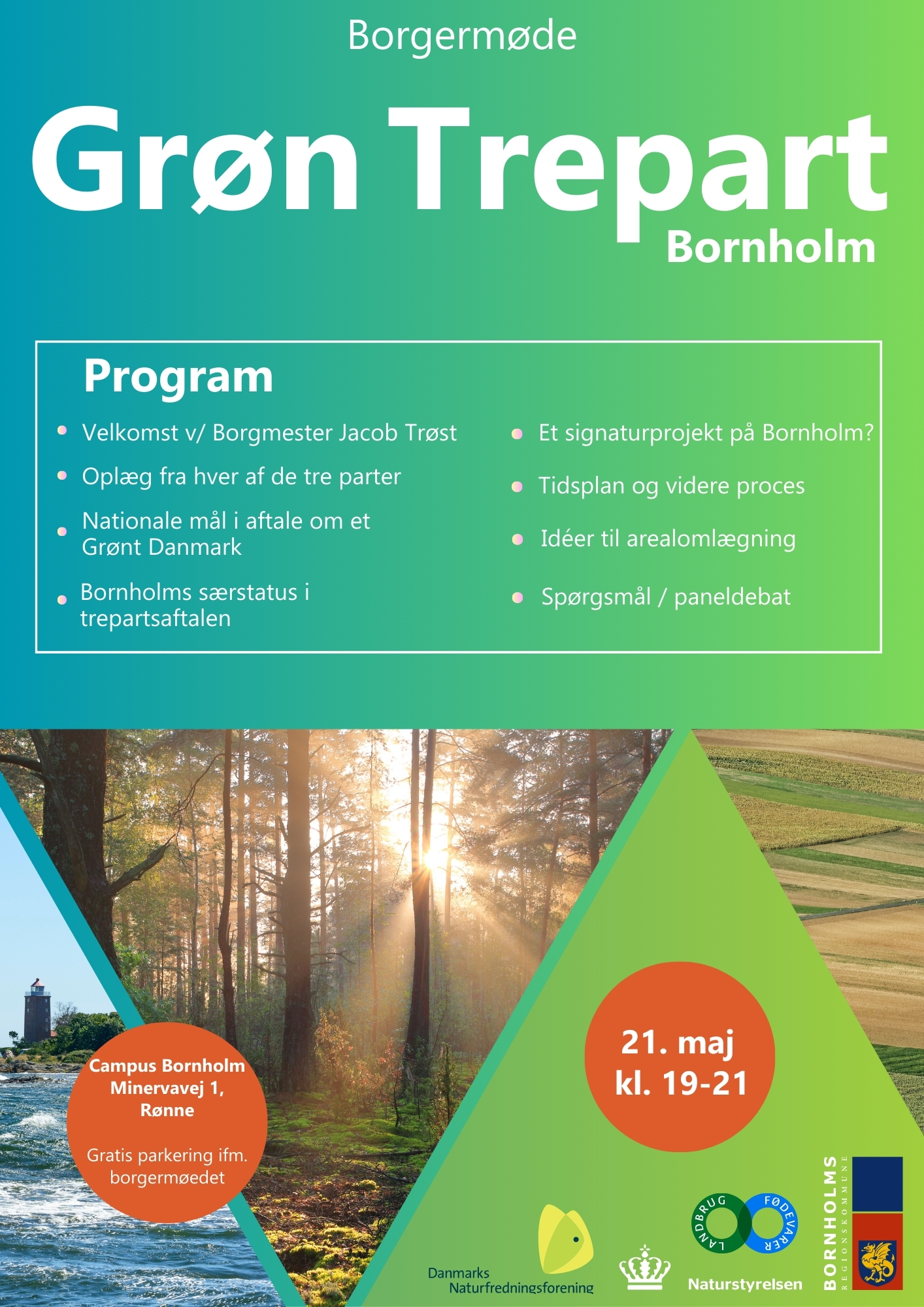 Nyheder Grøn Trepart Bornholm inviterer til Borgermøde 21. maj på Campus Bornholm